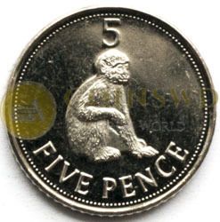 Gibraltar 5 Pence 2010-2011 Monkey (# 3219-1 )