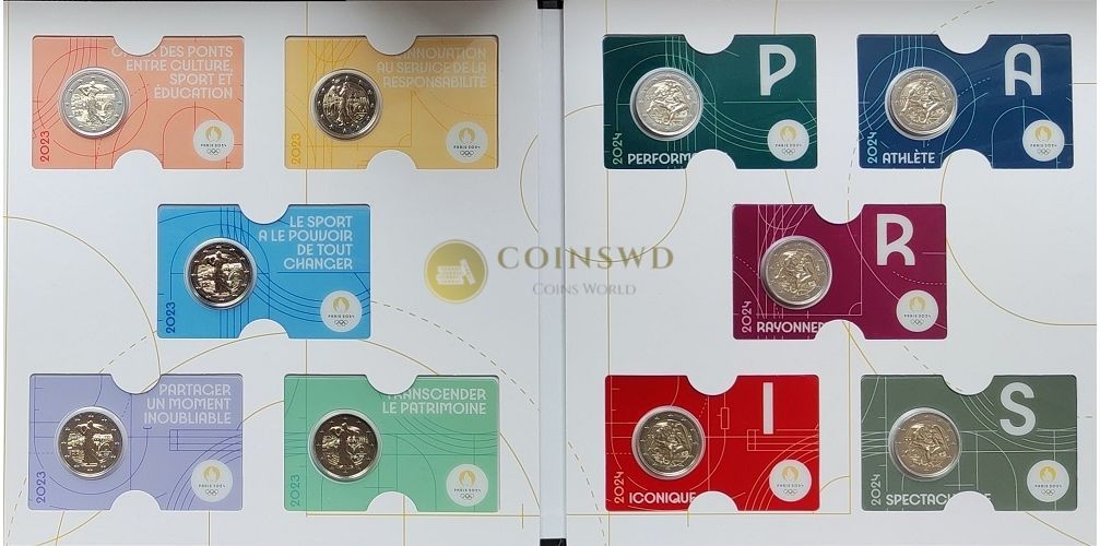 France 20 coins set 2021-2024 "Olympic Games in Paris" Full set of ...